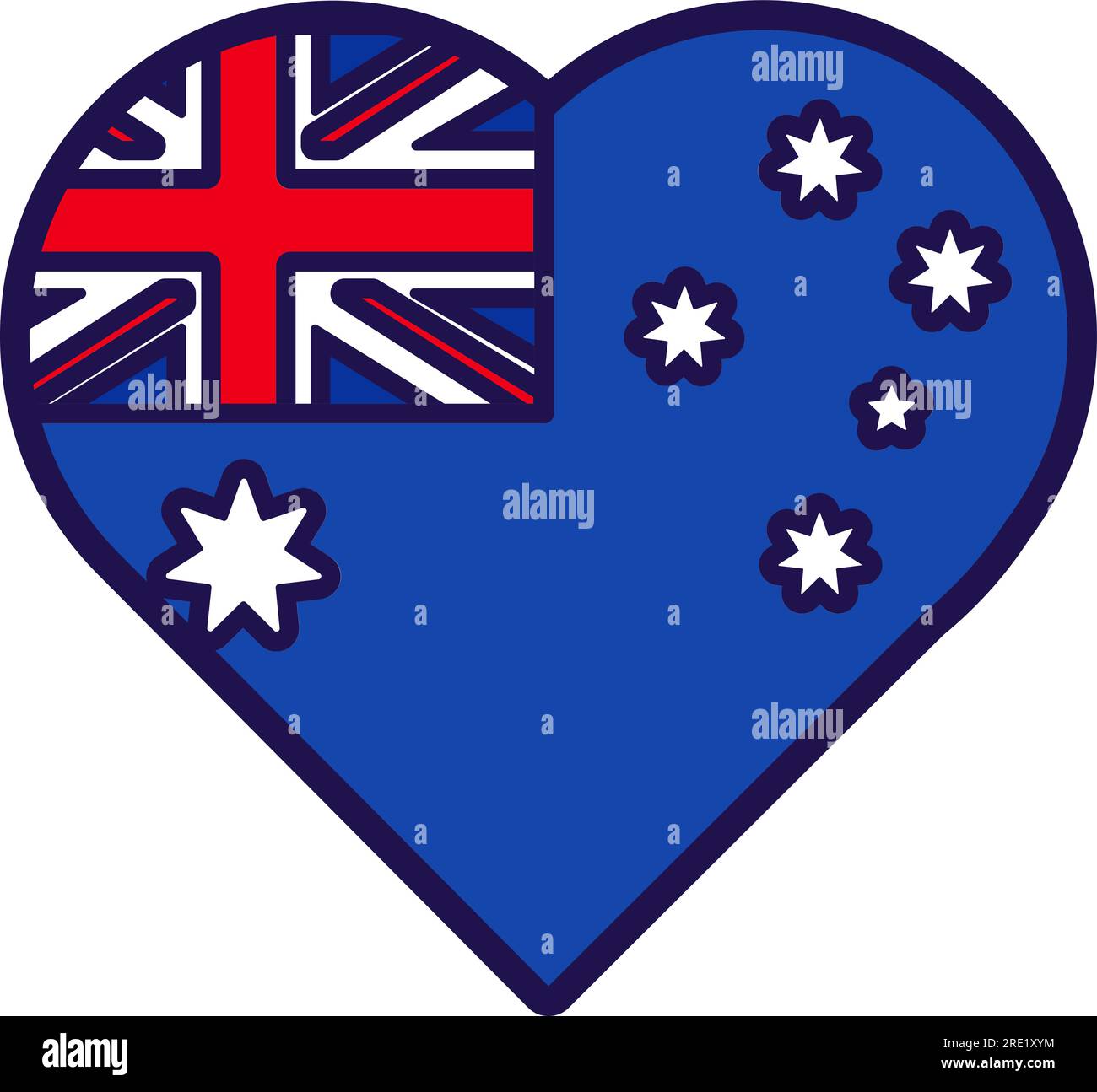 Patriot heart in national Australia flag colors. Festive element ...