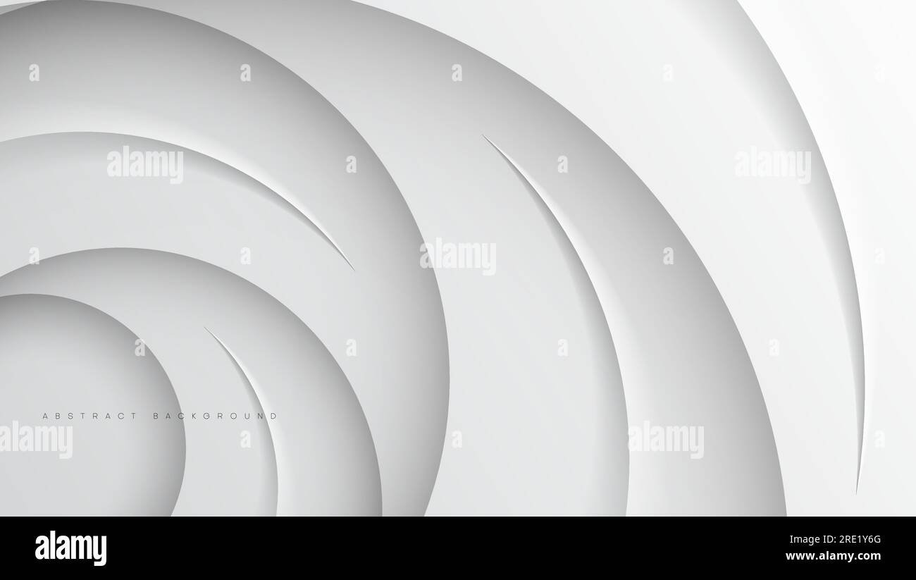 abstract white and gray background with circular composition Stock ...