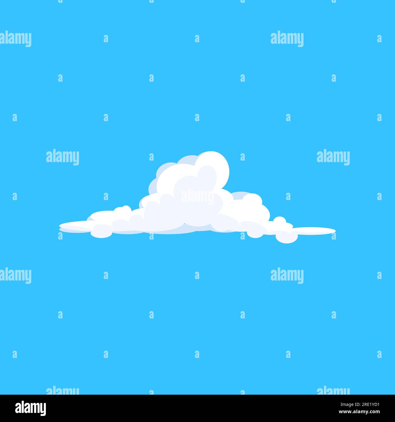 Clear sky with single cloud vector illustration Stock Vector Image ...