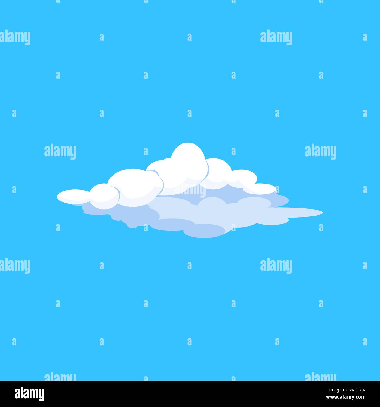 Single cloud over blue sky vector illustration Stock Vector Image & Art ...