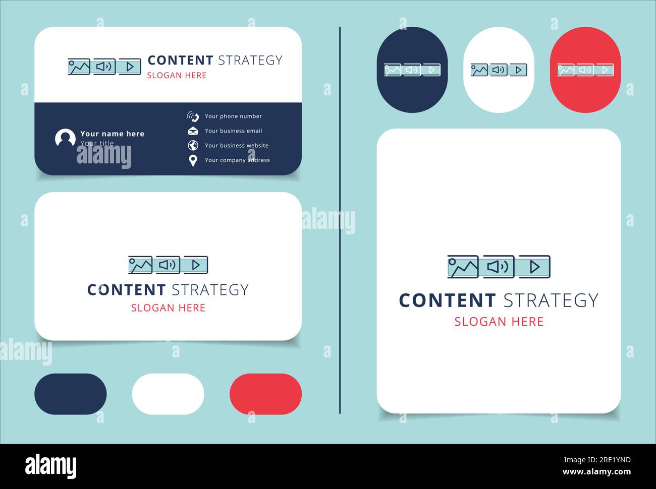 Content strategy logo design with editable slogan. Branding book and ...