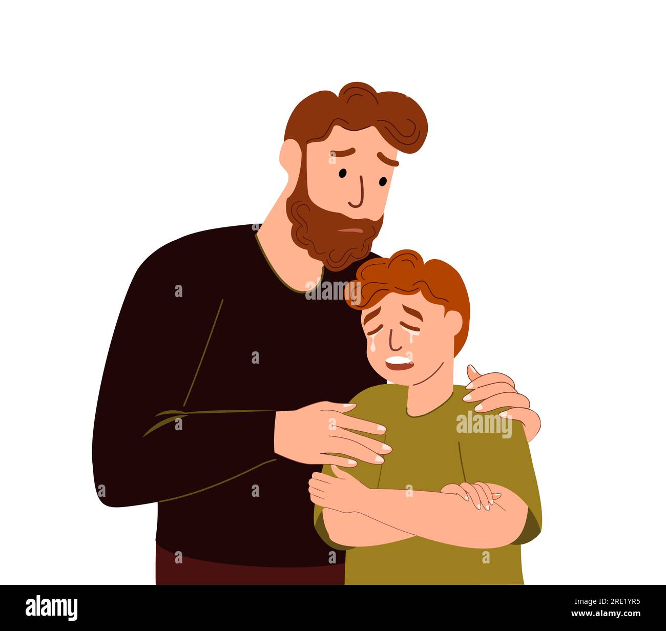 Father comforting crying child hi-res stock photography and images - Alamy