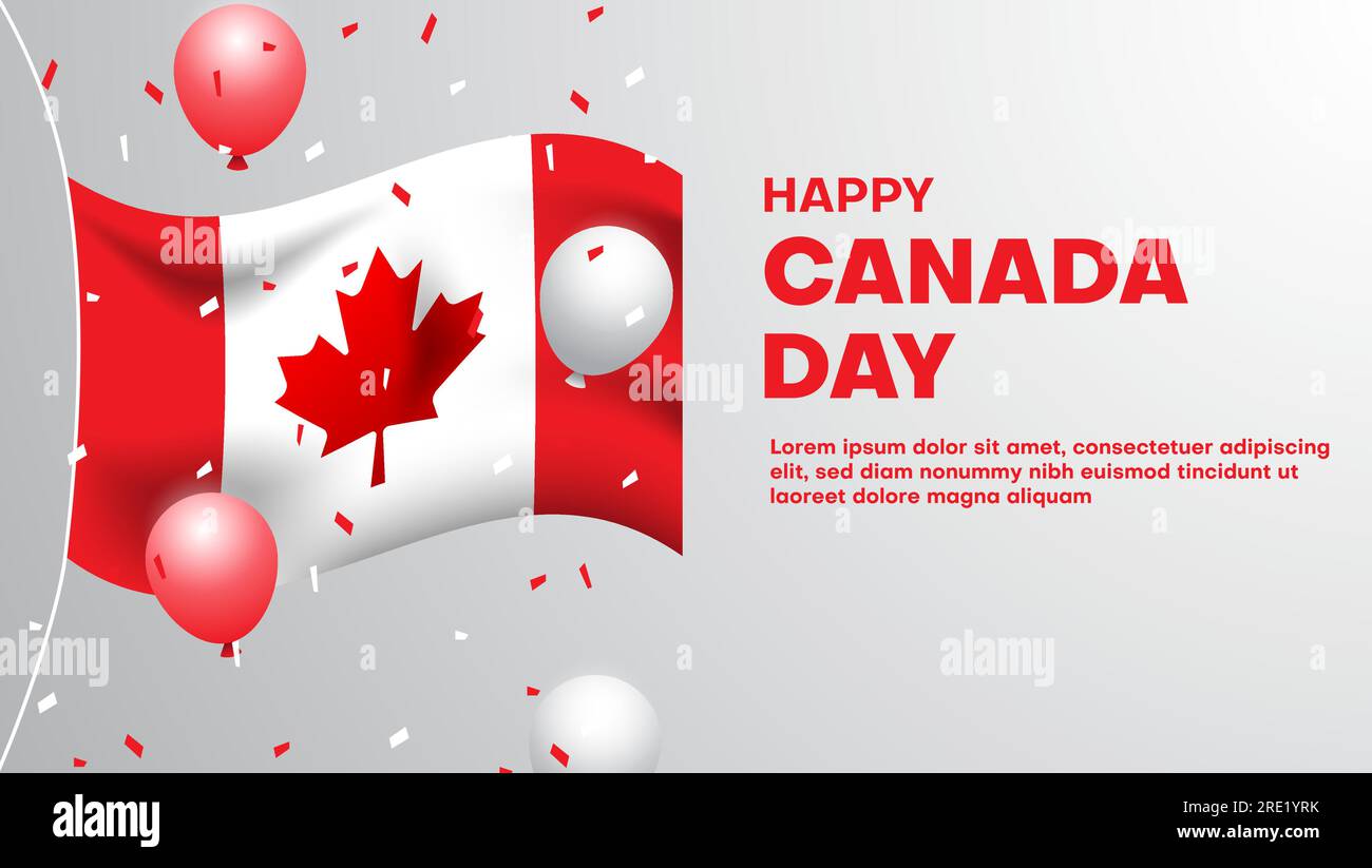 happy canada day background with flag and balloons Stock Vector Image ...