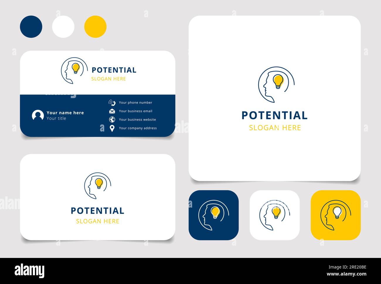 Potential logo design with editable slogan. Branding book and business ...