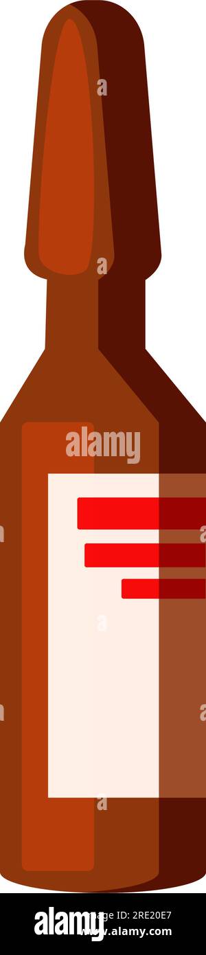 Ampoule with sticker. Brown glass, vial Stock Vector Image & Art - Alamy