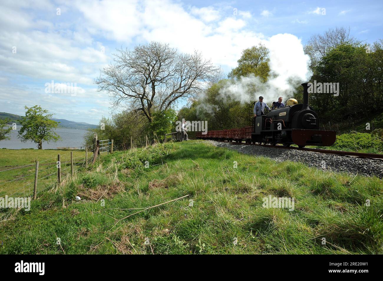 "Winifred" with a train of slate wagons between Ysgubor Isaf and ...