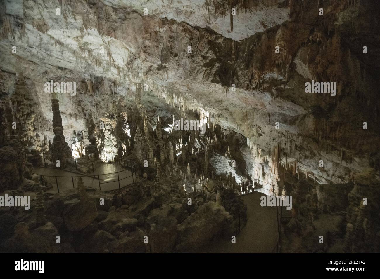 Postojna Cave (Postojnska Jama). Interior from the train ride. Slovenia ...