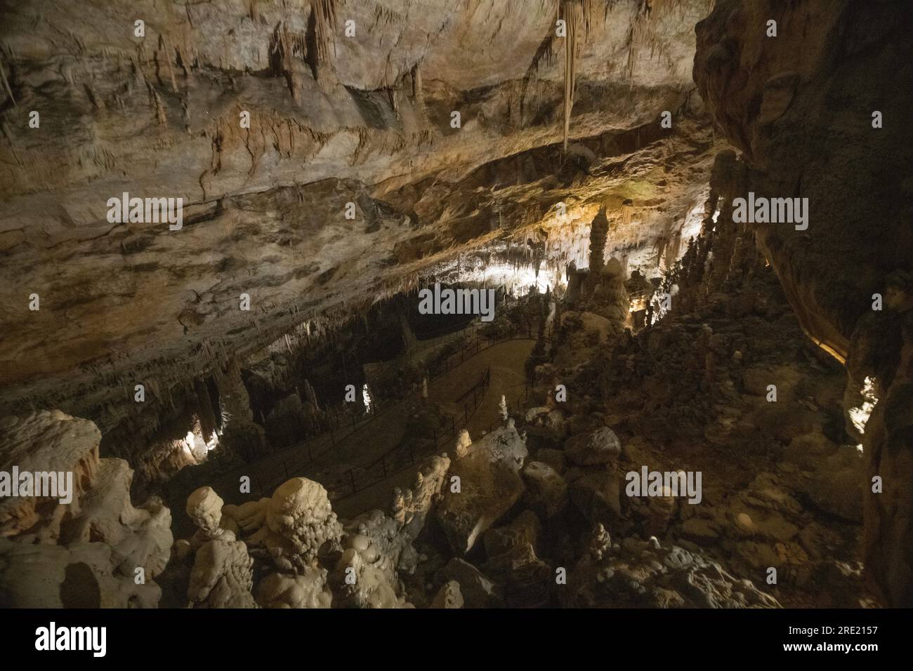Postojna Cave (Postojnska Jama). Interior from the train ride. Slovenia ...