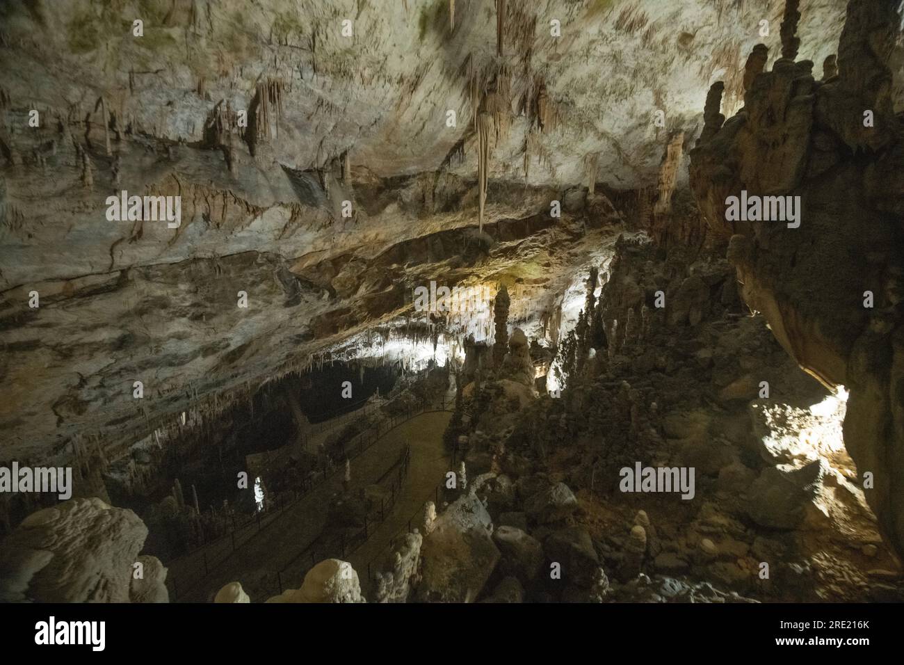 Postojna Cave (Postojnska Jama). Interior from the train ride. Slovenia ...