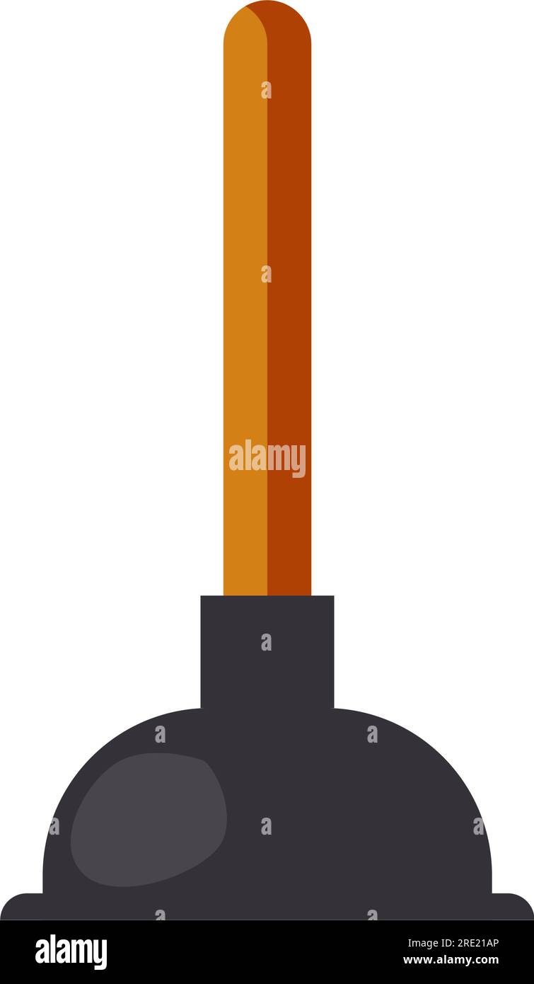 Plunger vector illustration. Rubber, wooden handle Stock Vector Image ...