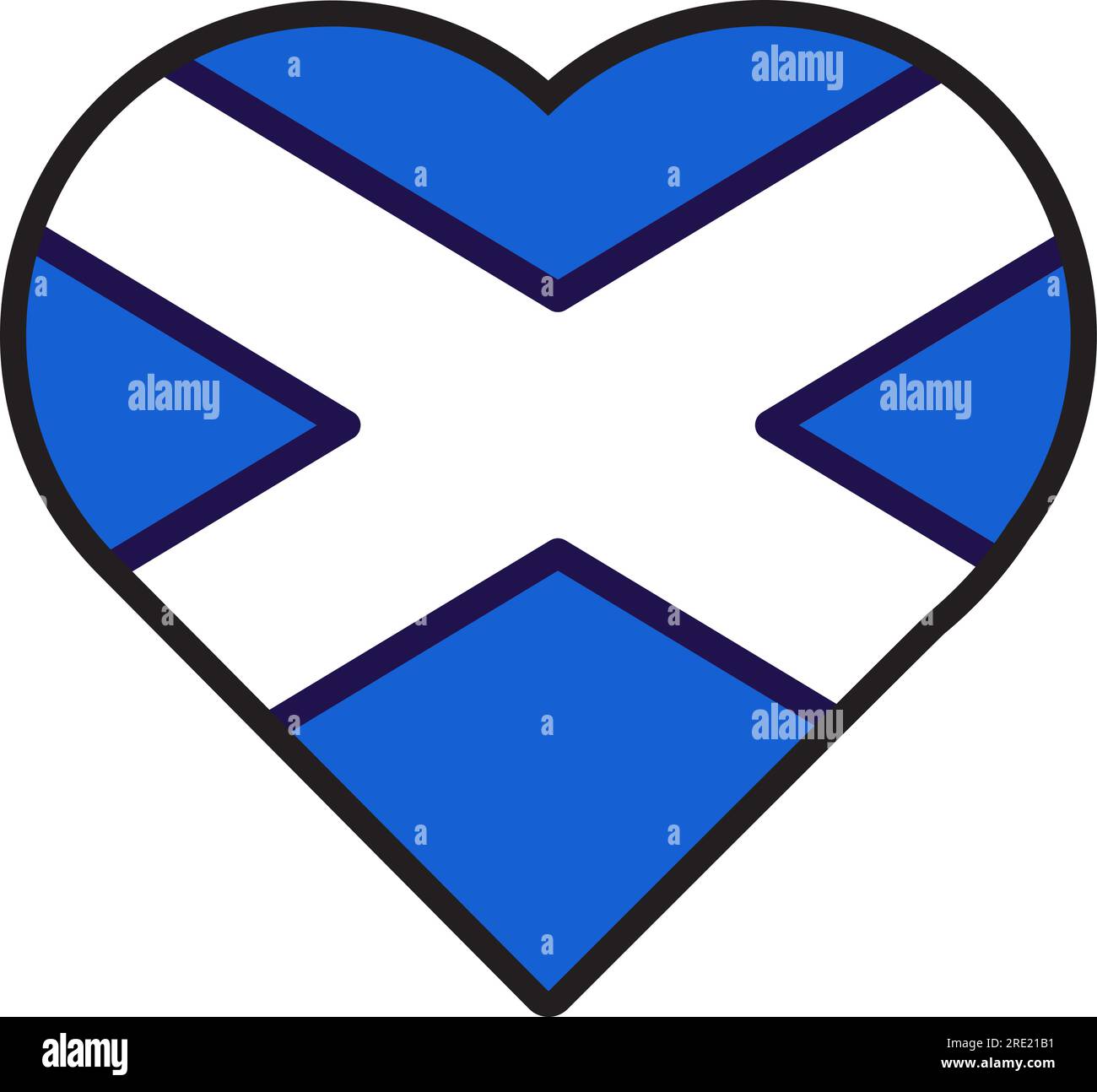 Patriot heart in national Scotland flag colors. Festive element ...