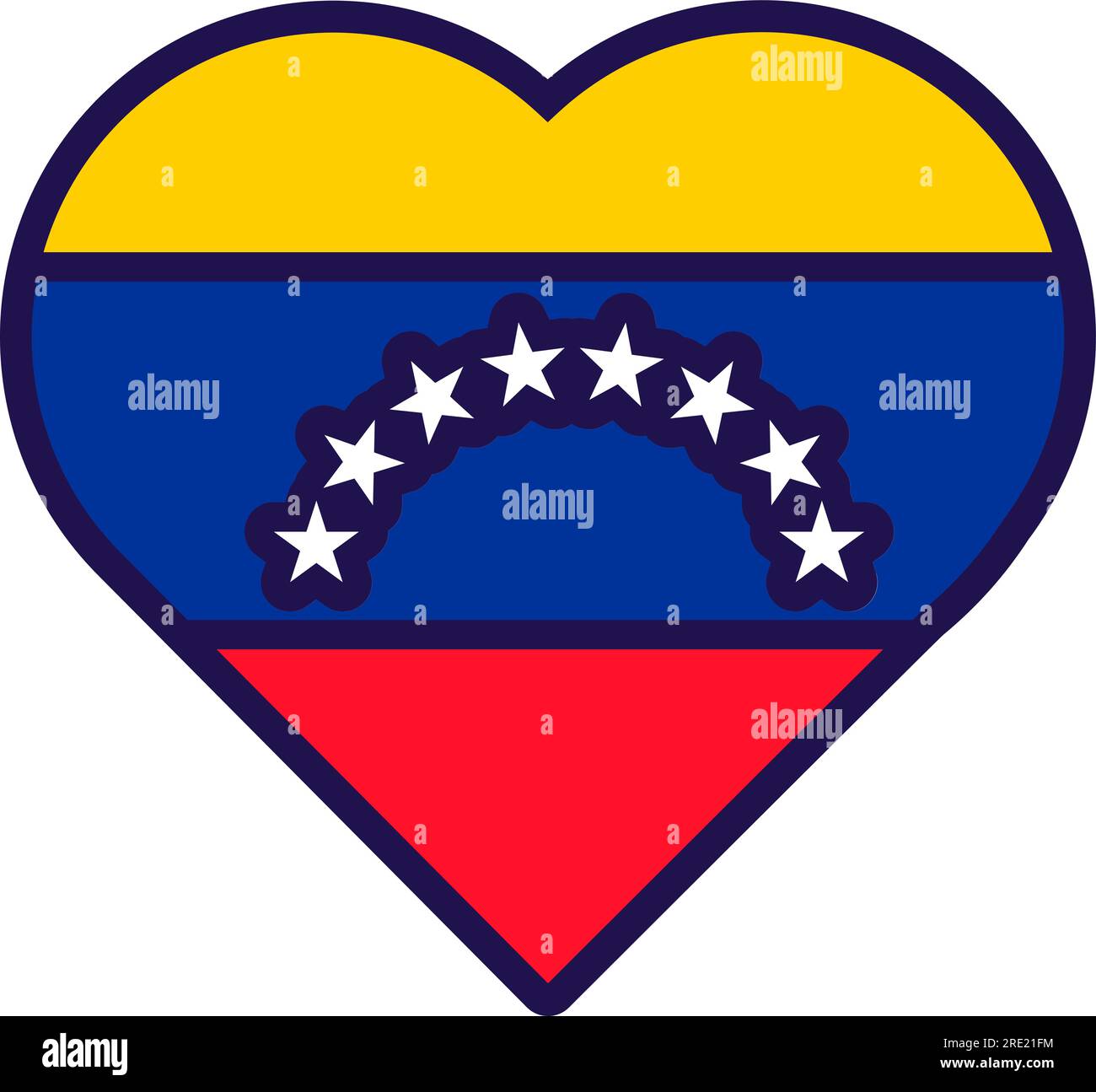 Patriot heart in national Venezuela flag colors. Festive element ...