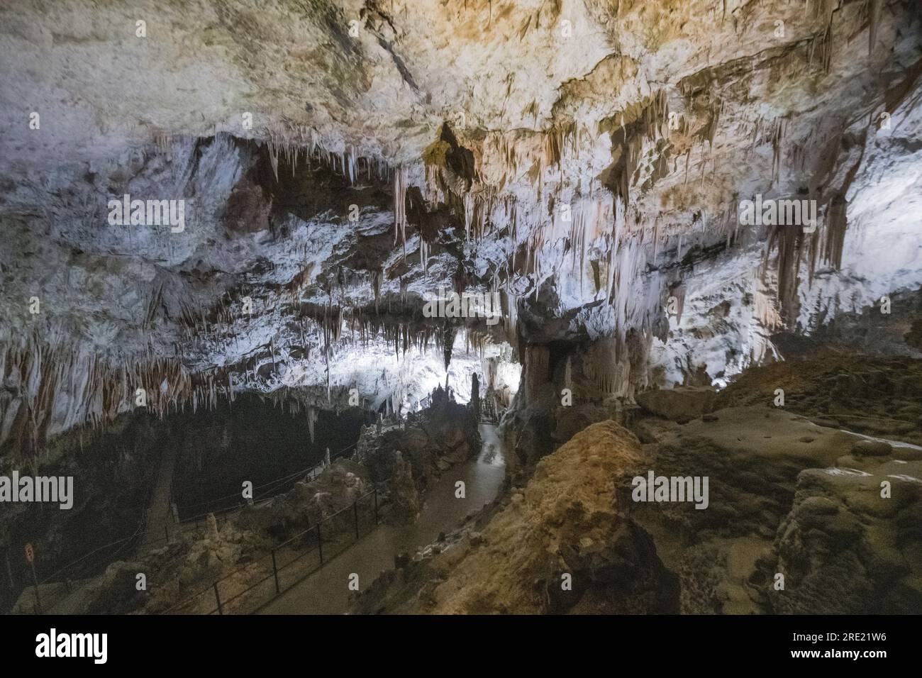 Postojna Cave (Postojnska Jama). Interior from the train ride. Slovenia ...
