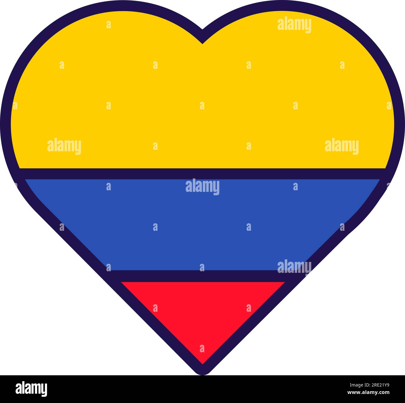 Patriot heart in national Colombia flag colors. Festive element ...