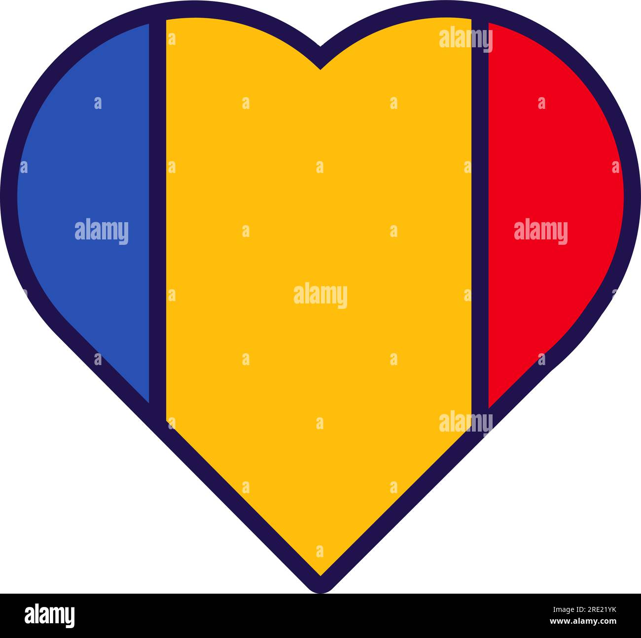 Patriot heart in national Republic of Chad flag colors. Festive element ...