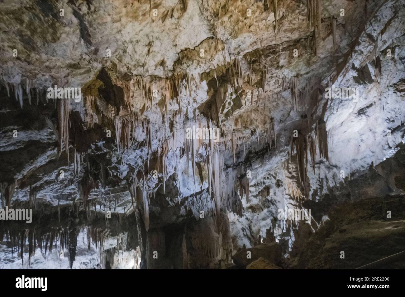 Postojna Cave (Postojnska Jama). Interior from the train ride. Slovenia ...