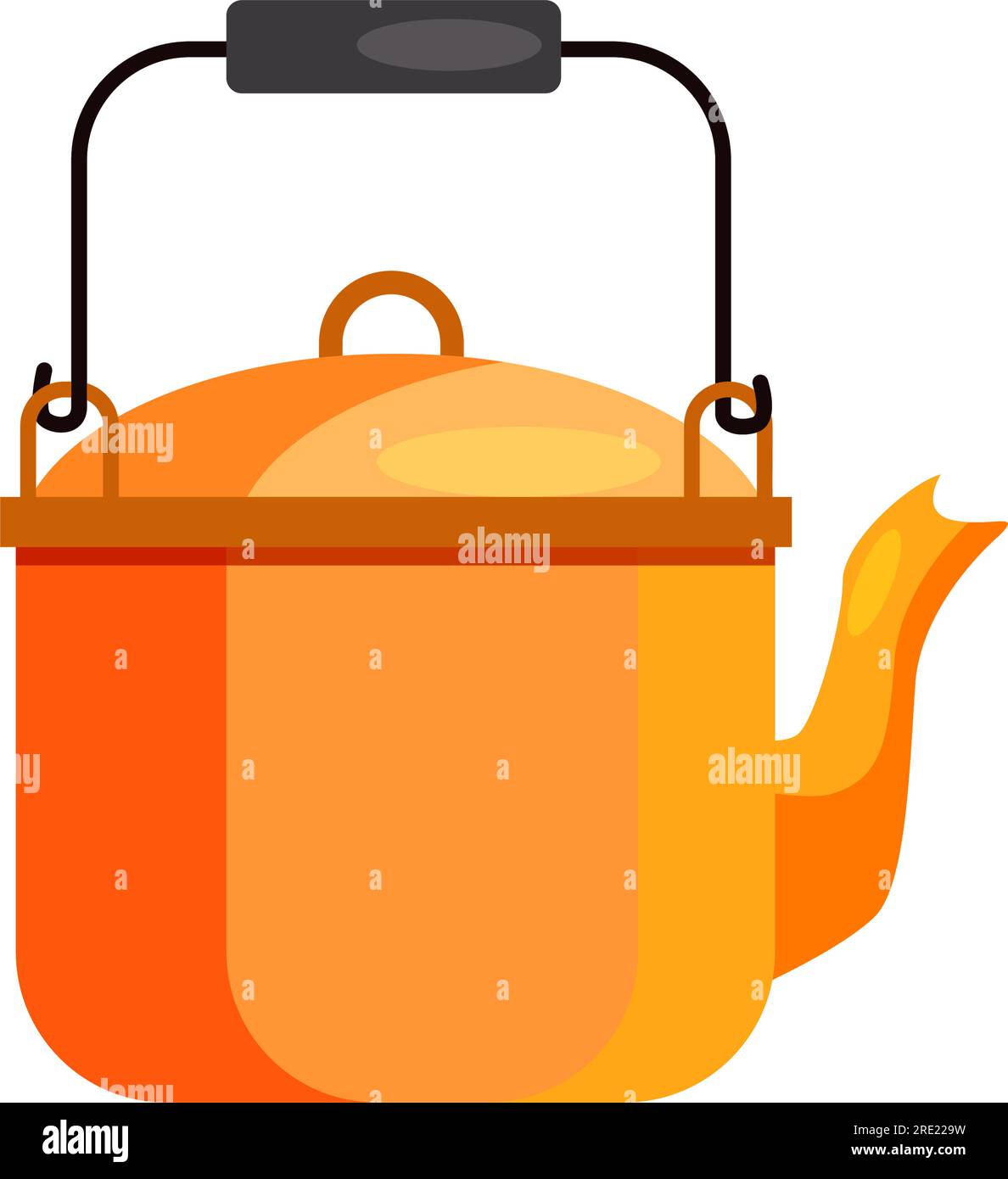 Camping kettle. Pot, water boiling Stock Vector Image & Art - Alamy