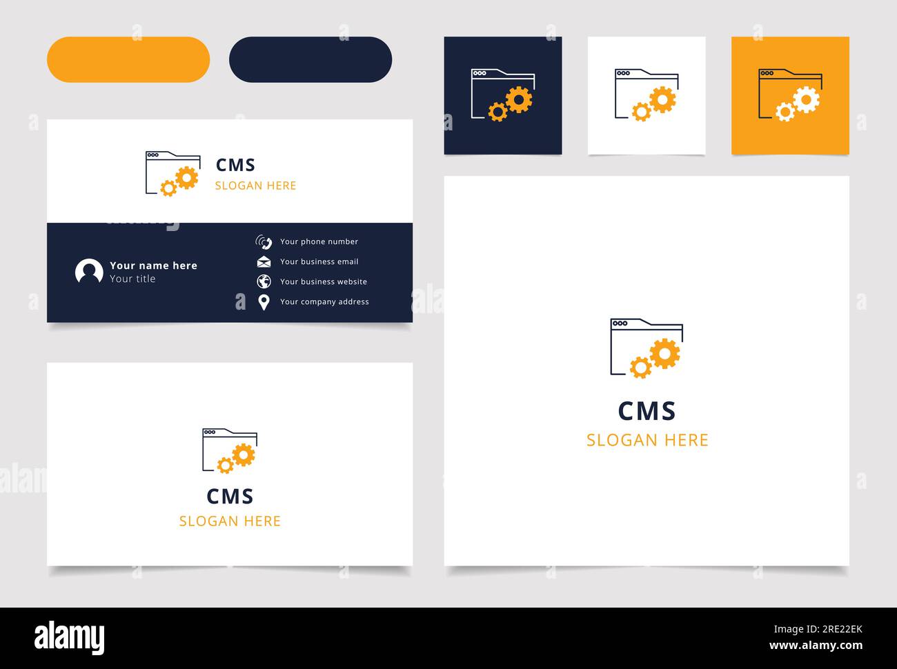 Cms logo design with editable slogan. Branding book and business card ...