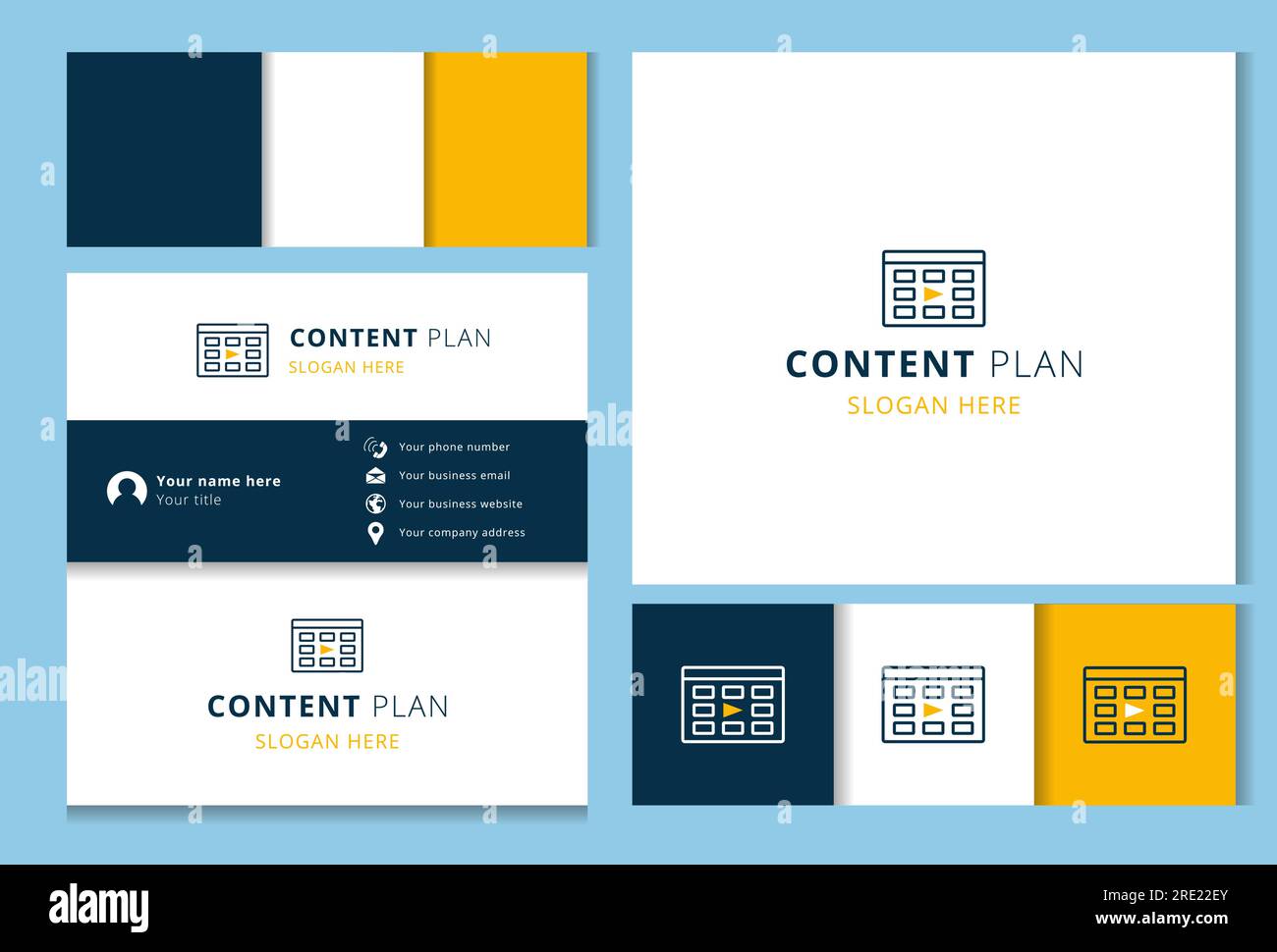 Content plan logo design with editable slogan. Branding book and ...