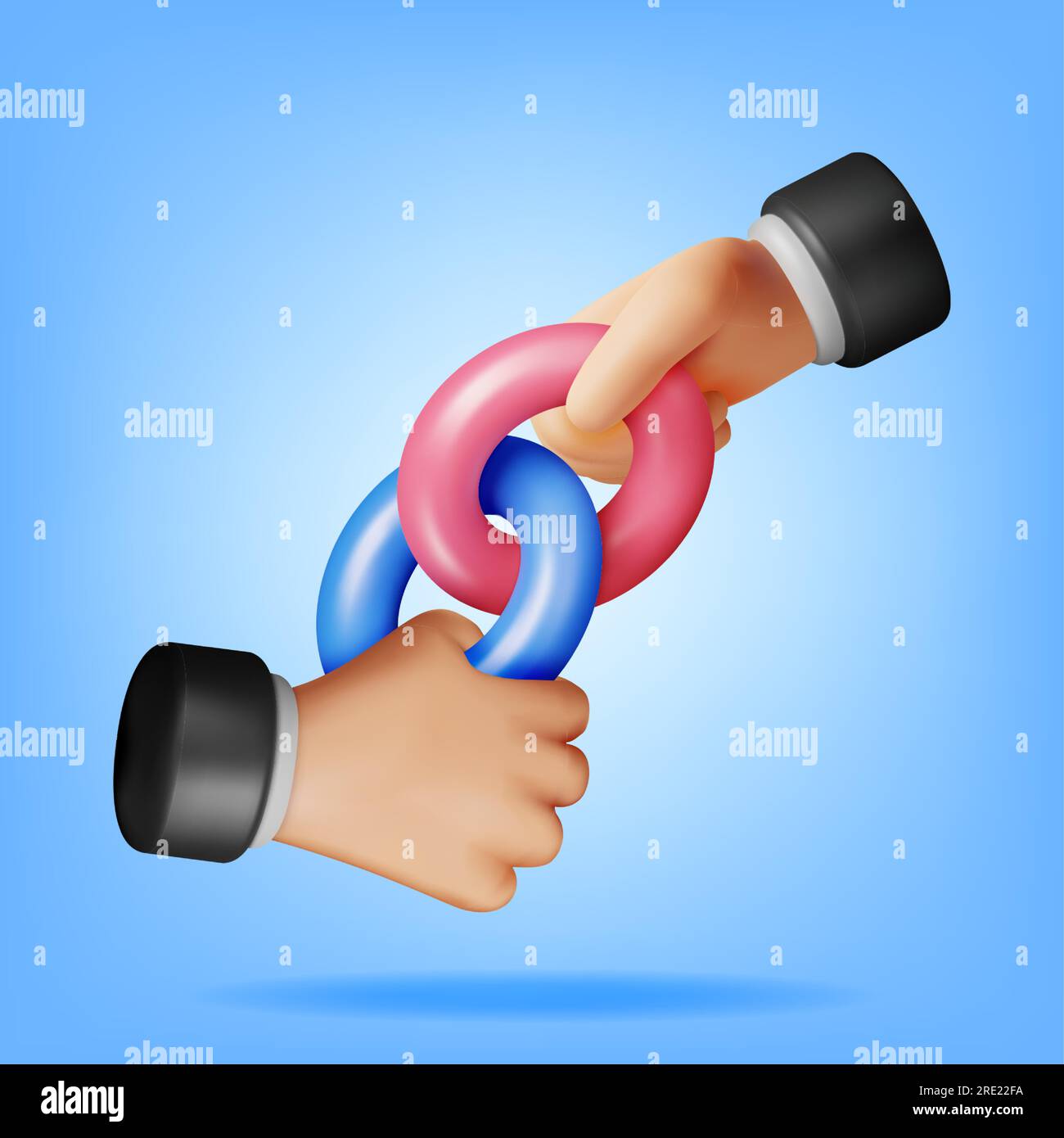 The chain of friendship cartoon hi-res stock photography and images - Alamy