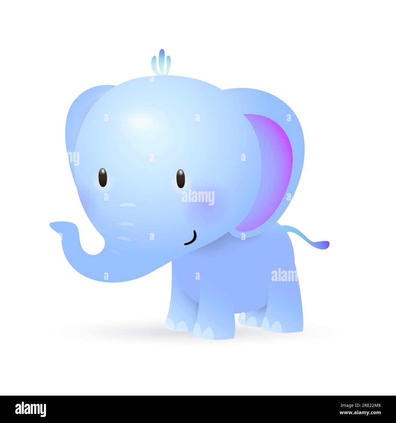 Happy cartoon baby elephant illustration Stock Vector Image & Art - Alamy
