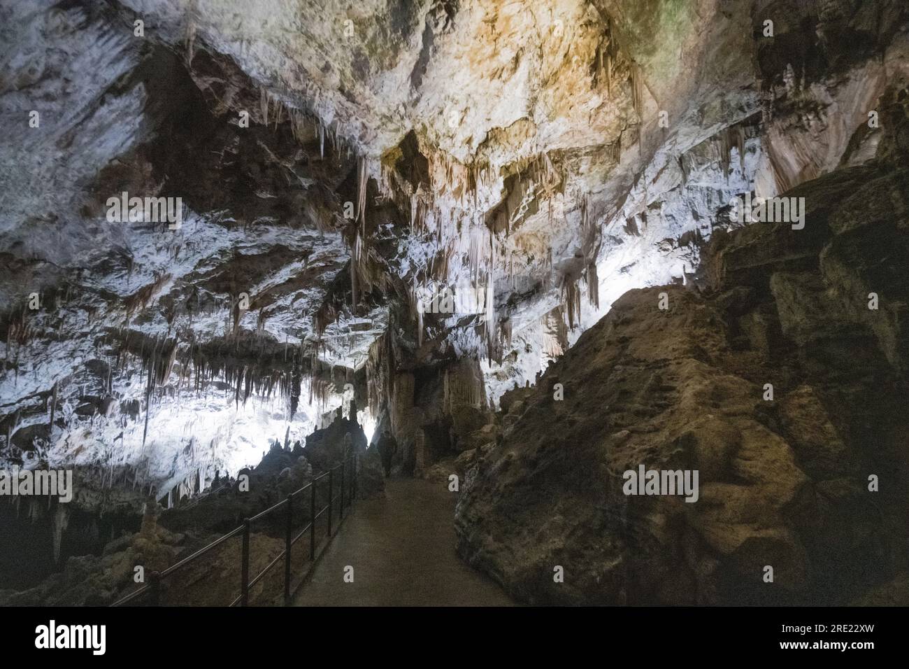 Postojna Cave (Postojnska Jama). Interior from the train ride. Slovenia ...