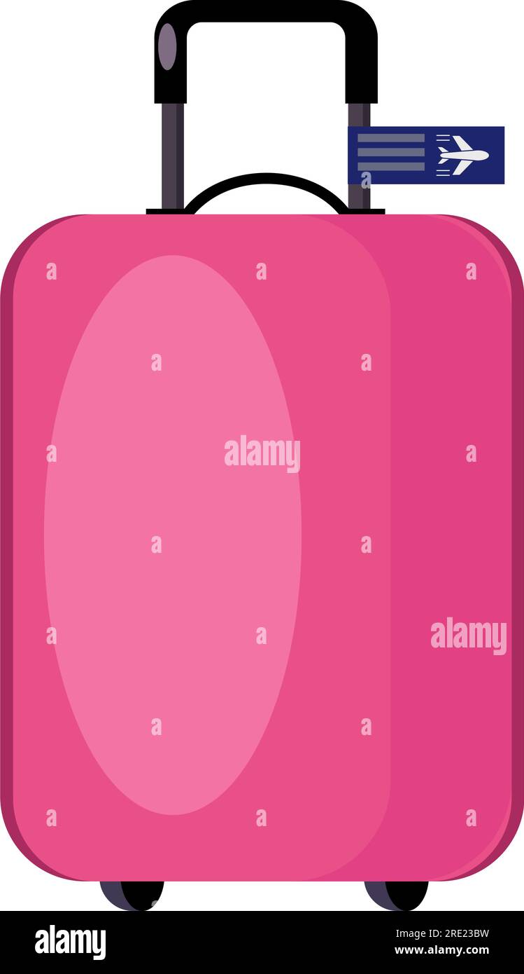 Pink plastic suitcase with sticker Stock Vector Image & Art - Alamy
