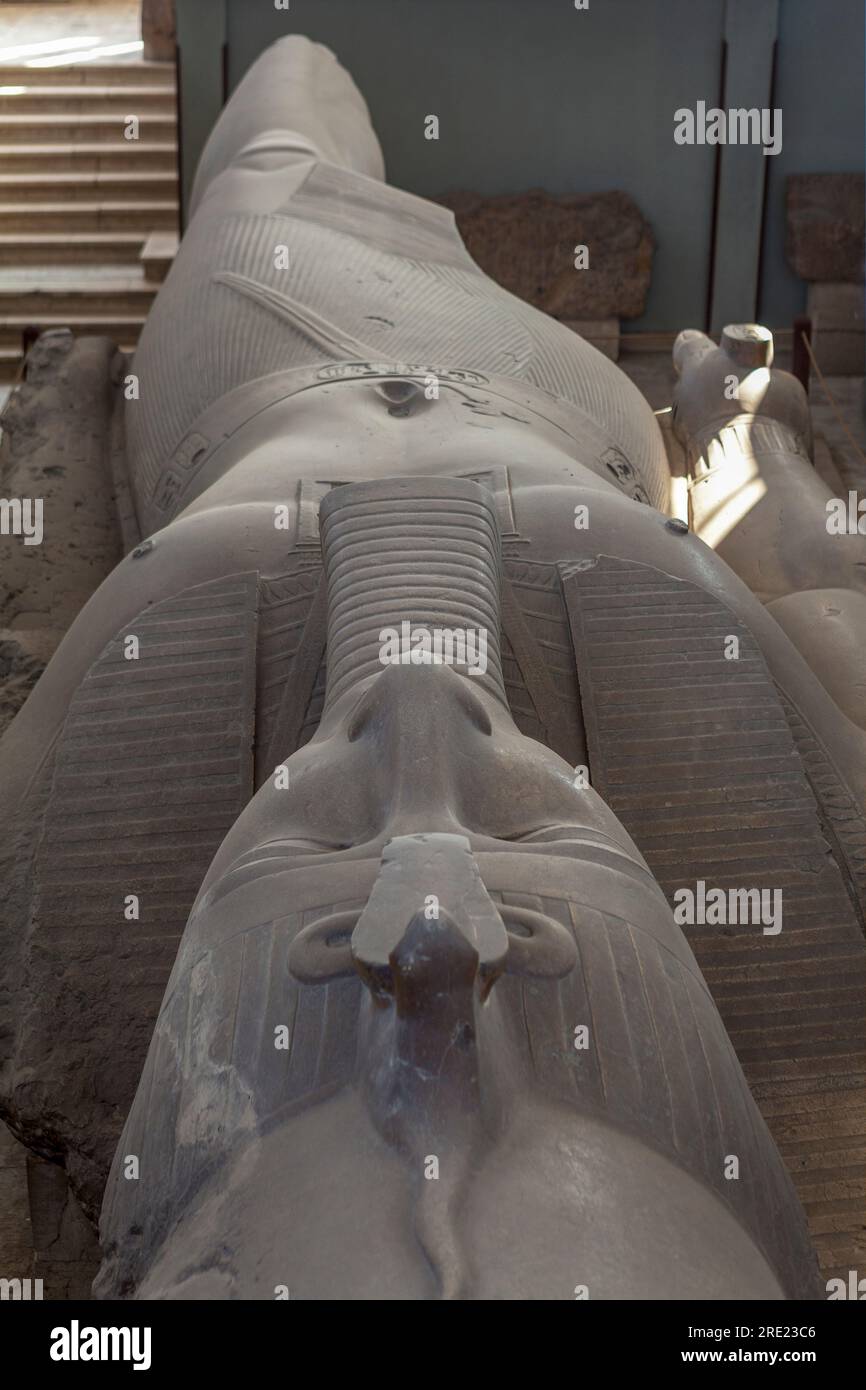 Colossal statue of Ramses II at the open-air museum in Memphis, Egypt ...