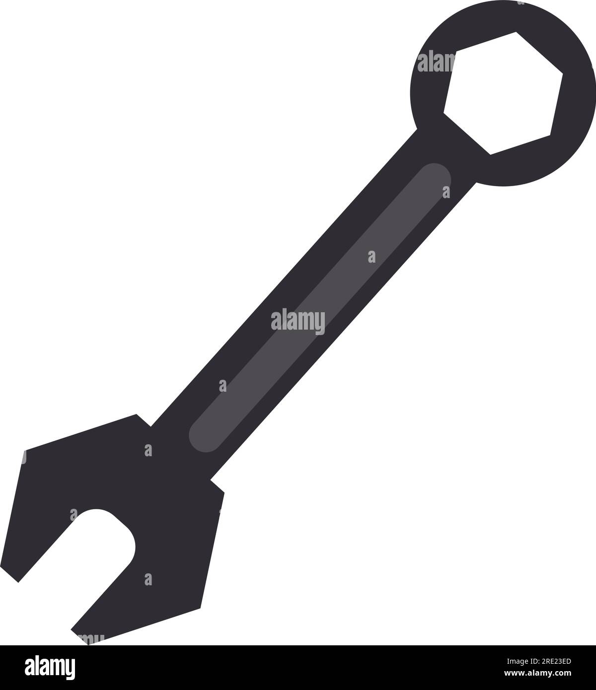 Black mechanical wrench illustration Stock Vector Image & Art - Alamy