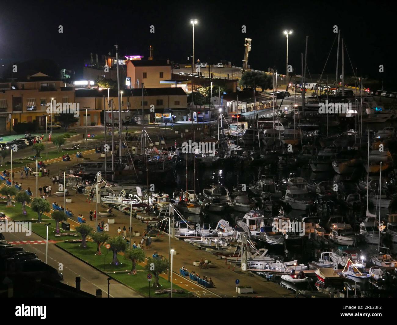 Palau, Sardinia, Italy. The harbour by night Stock Photo - Alamy