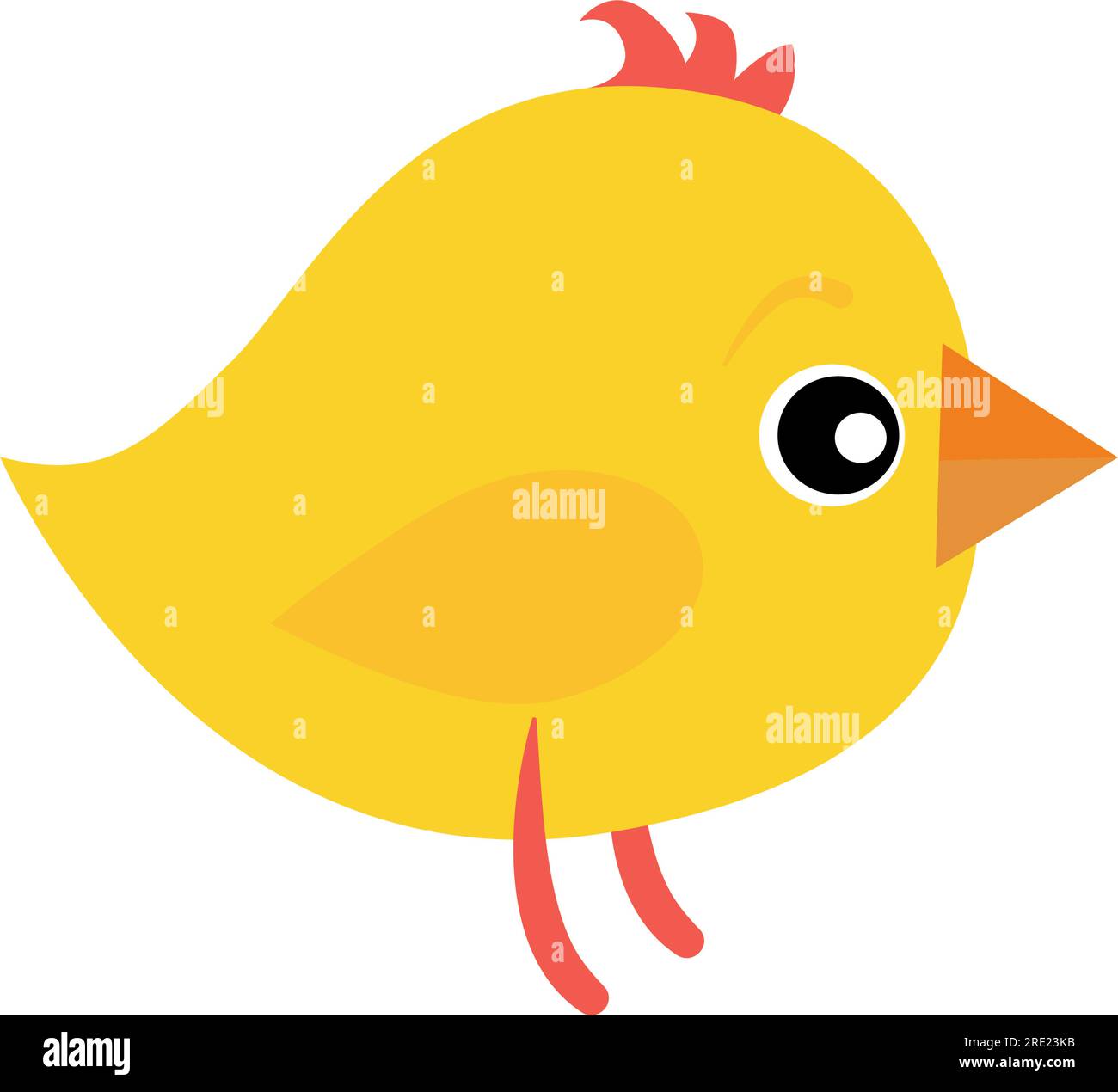 Spring chicken. Yellow bird, cartoon animal Stock Vector Image & Art ...
