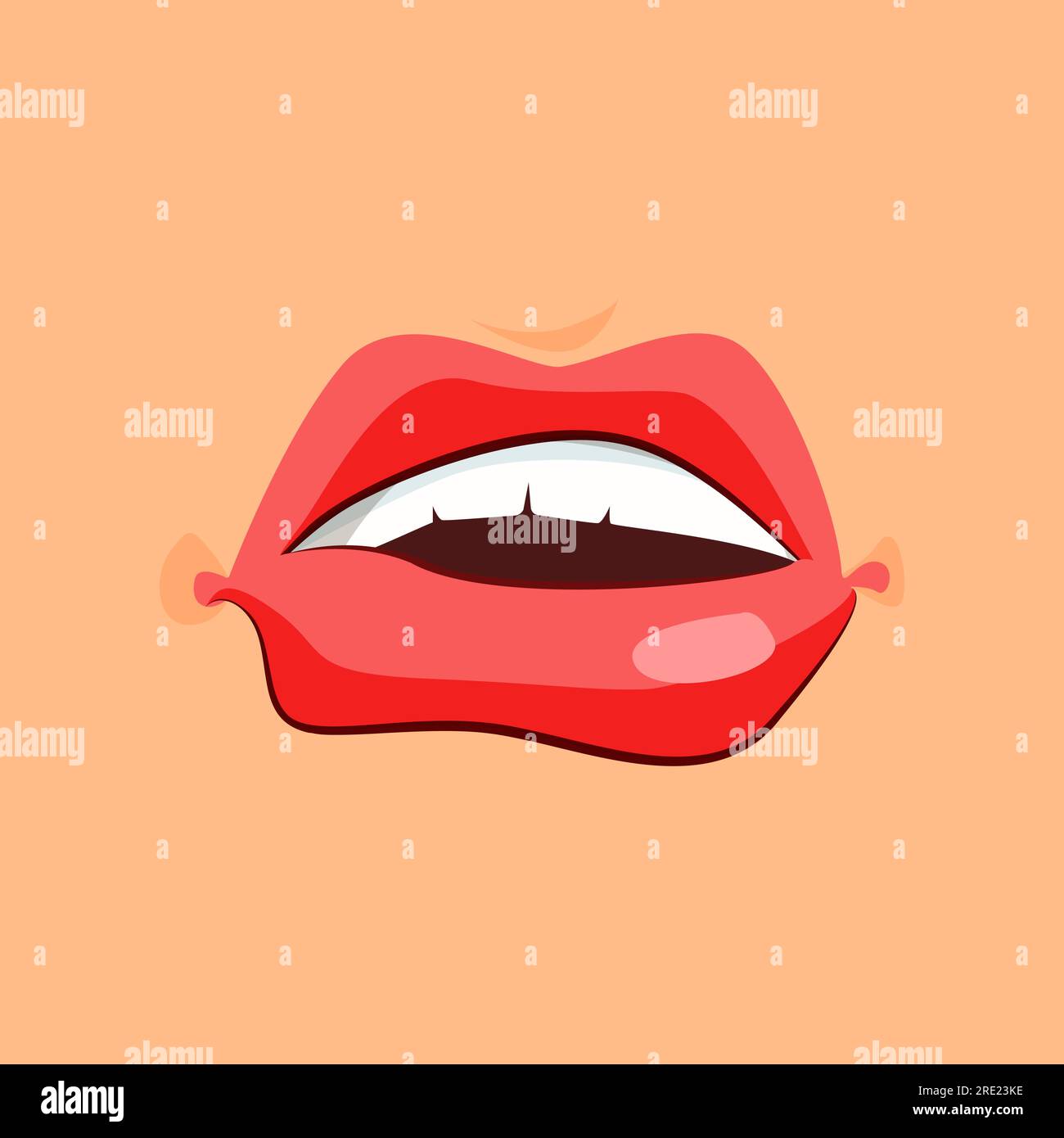 Female red lips illustration Stock Vector Image & Art - Alamy