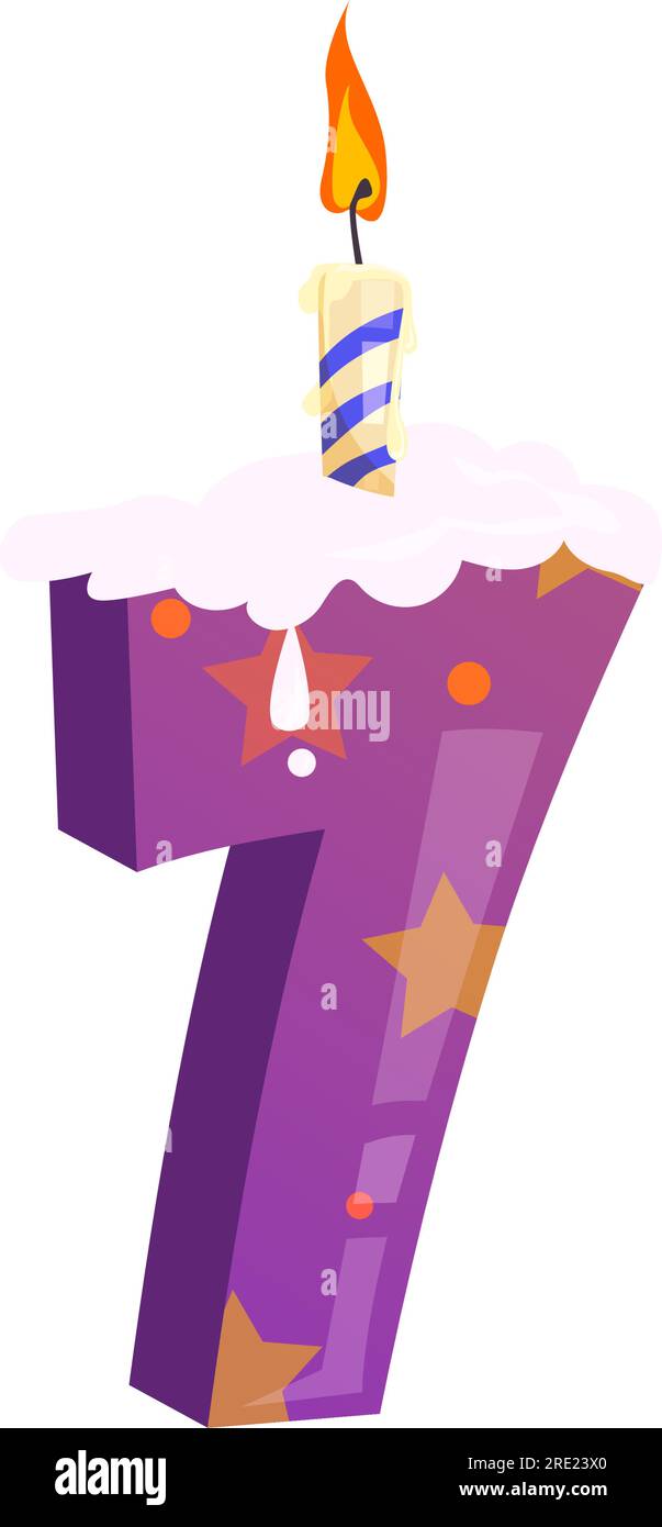 Number seven candle illustration Stock Vector Image & Art - Alamy