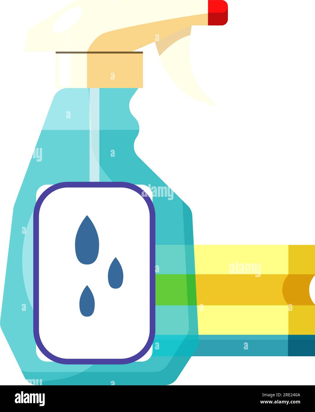 Glass cleanser and sponge. Plastic bottle Stock Vector Image & Art - Alamy