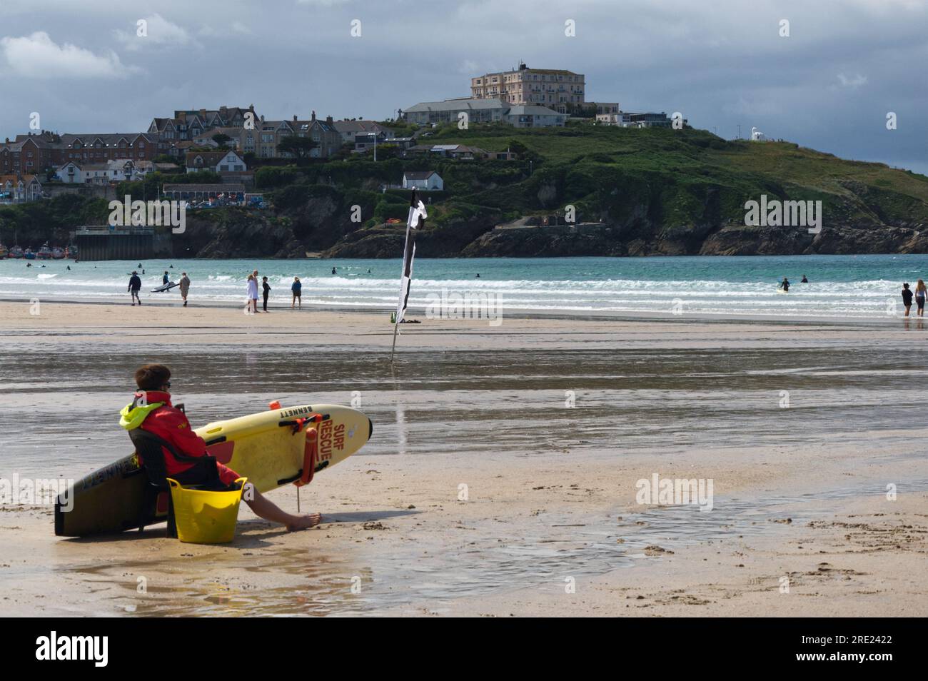 Great Western Beach, Newquay on a summers day in Cornwall, England ...