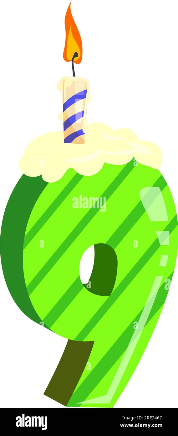 Number nine candle illustration Stock Vector Image & Art - Alamy