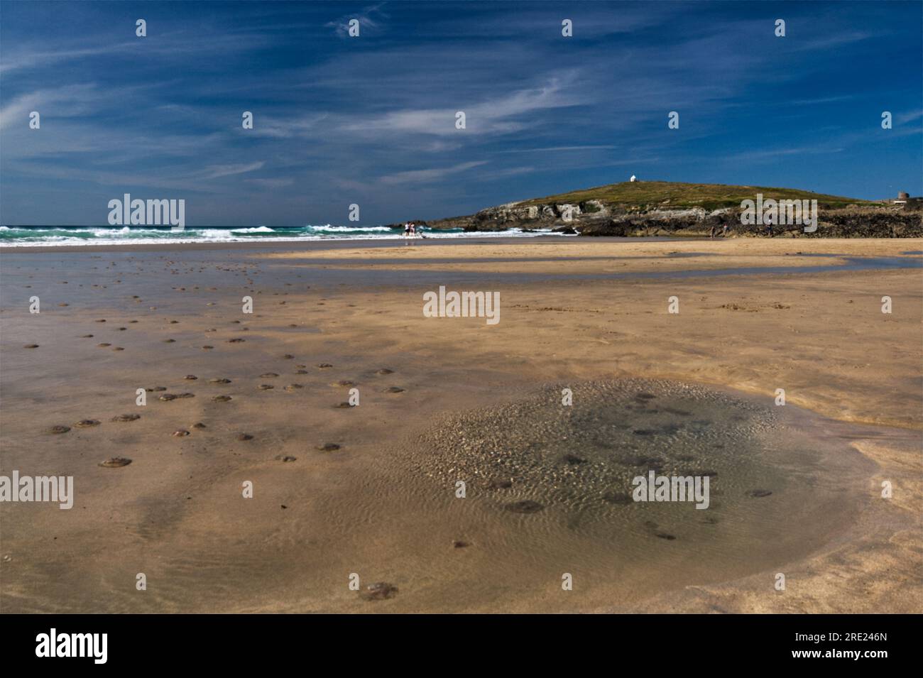 Fistral Beach in Newquay on a summer’s day, on the South West Cornish ...