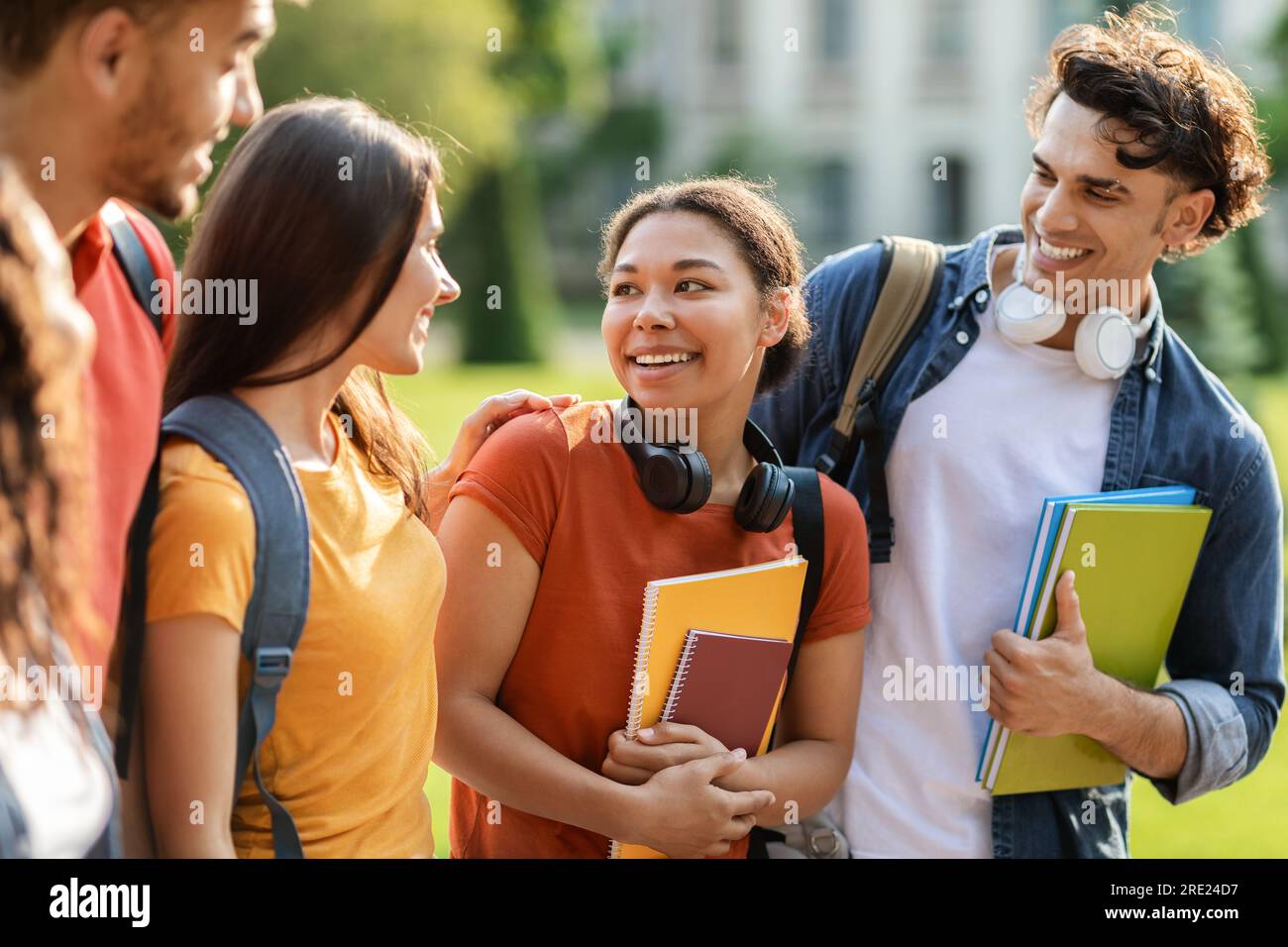 Classmates laughing together walking hi-res stock photography and ...