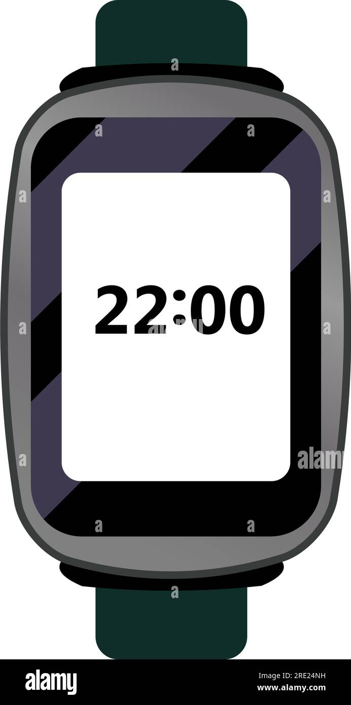 Black digital wristwatch illustration Stock Vector Image & Art - Alamy