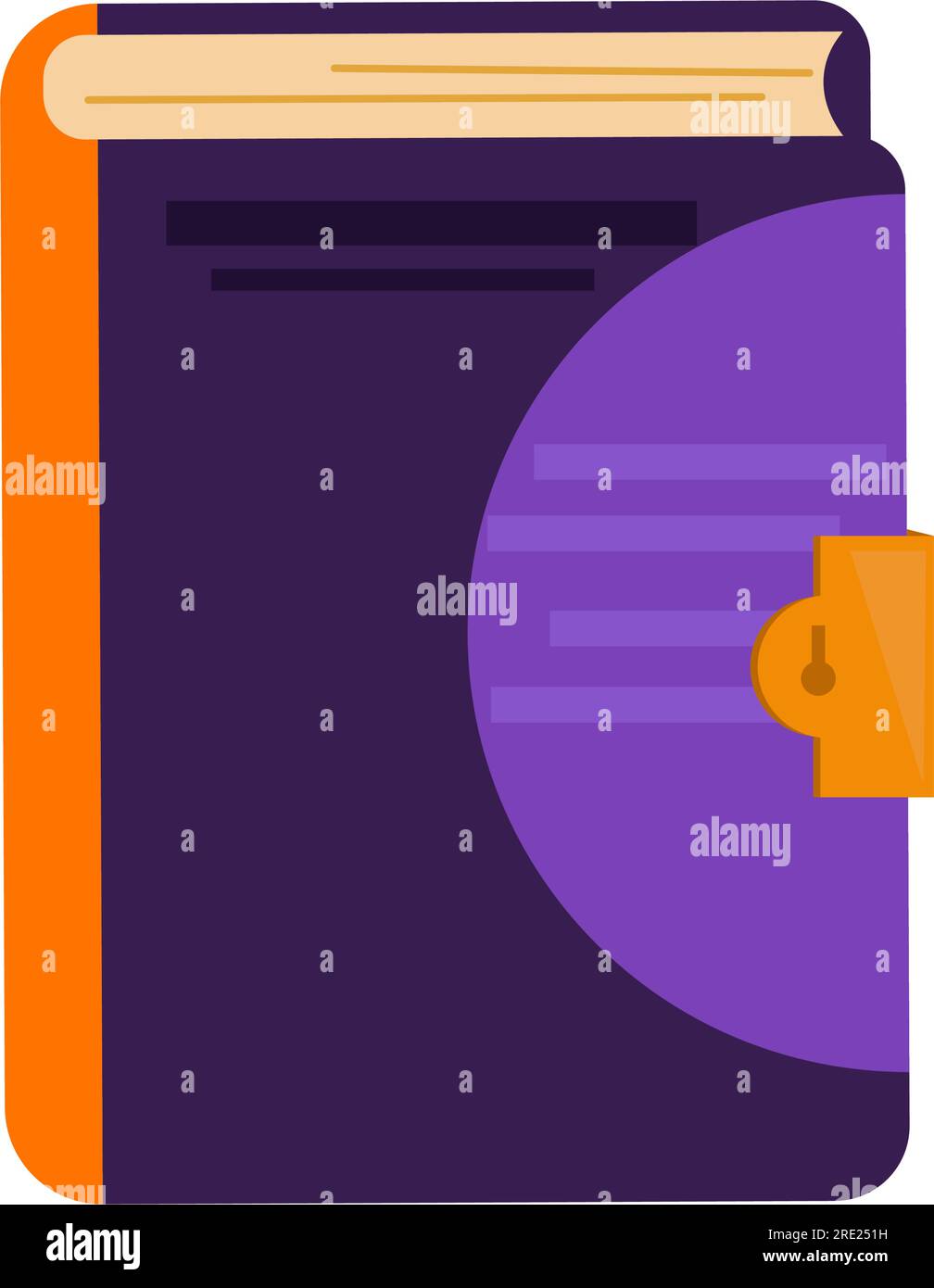 Thick book with lock Stock Vector Image & Art - Alamy