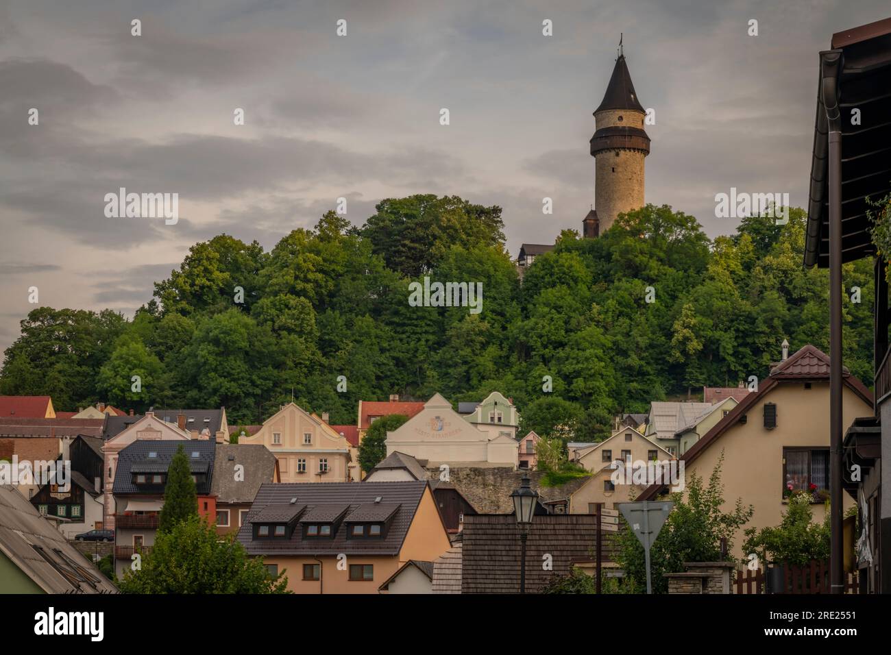 Cloudy morning in old historic town in north Moravia in Stramberk CZ 07 ...
