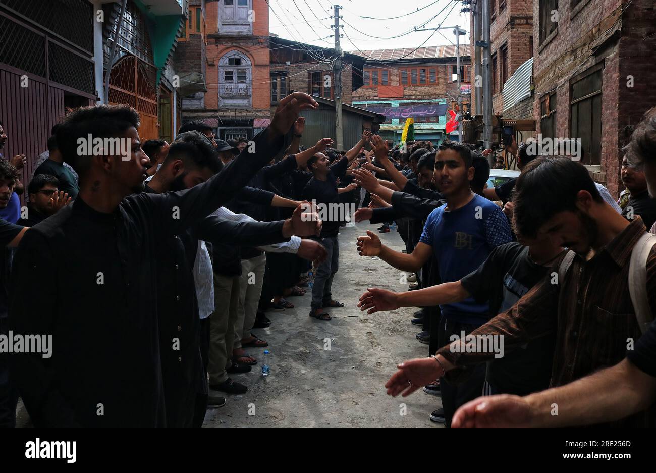 Srinagar Kashmir, India. 24th July, 2023. Shiite Muslim mourners take ...