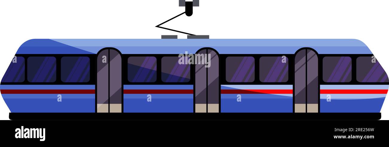 Blue tramway illustration Stock Vector Image & Art - Alamy
