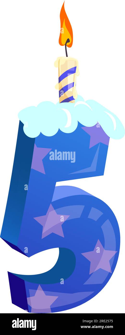 Number five candle illustration Stock Vector Image & Art - Alamy
