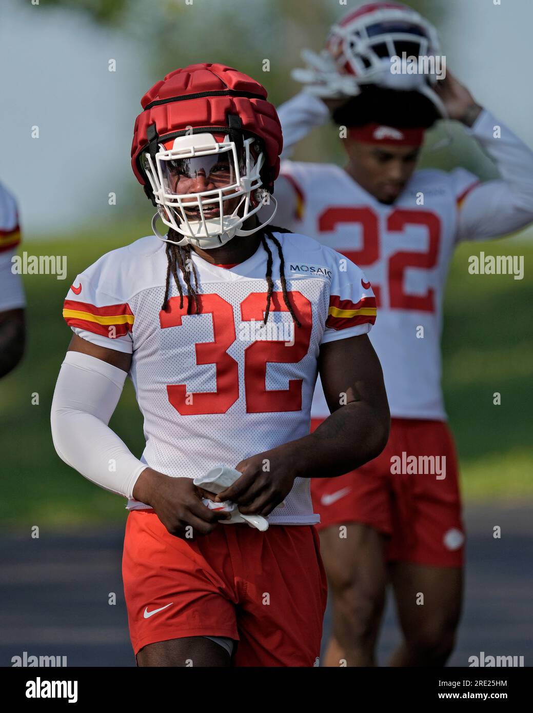 Kansas City Chiefs linebacker Nick Bolton (32) arrives at NFL football ...