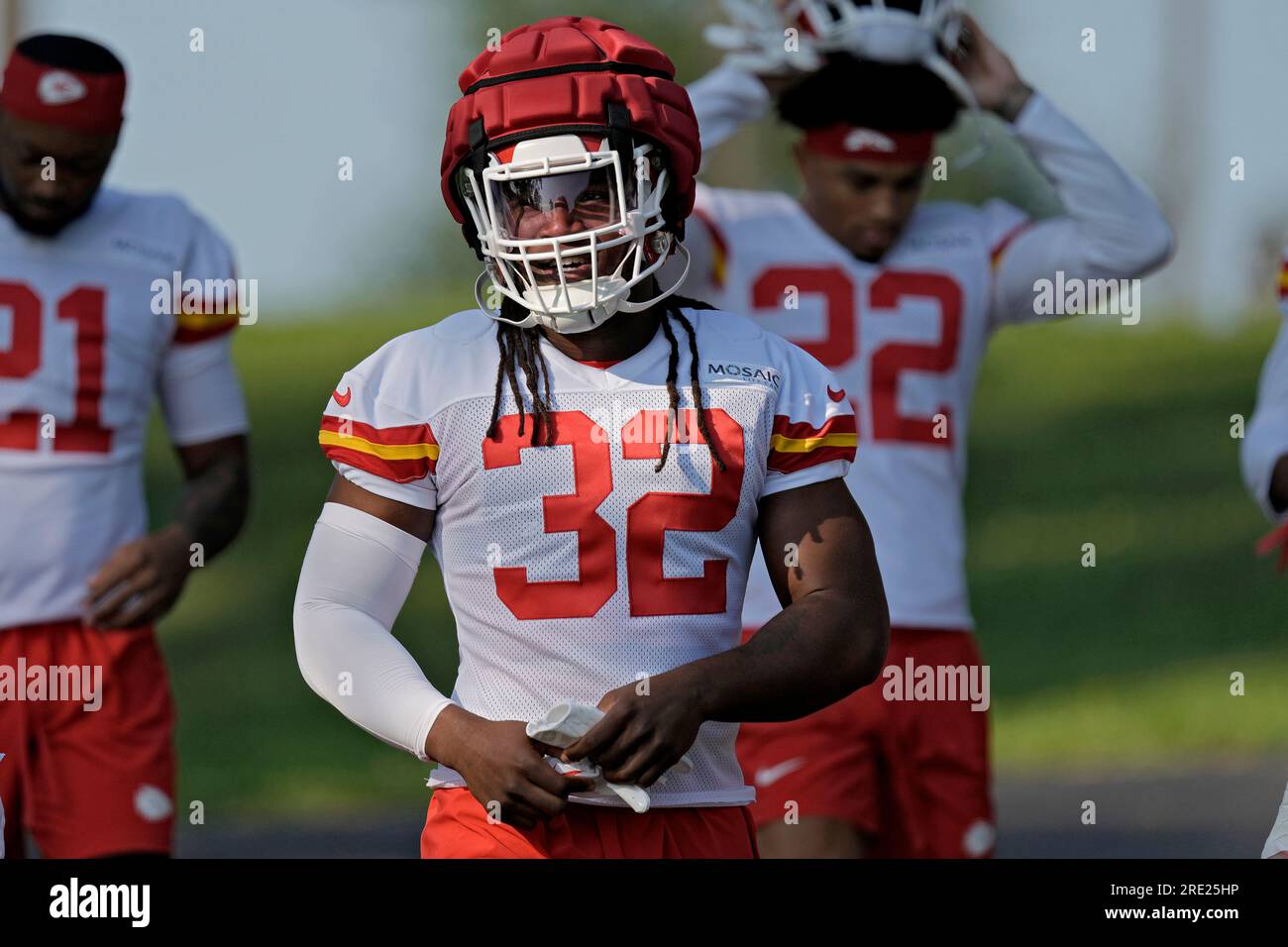 Kansas City Chiefs linebacker Nick Bolton (32) arrives at NFL football ...
