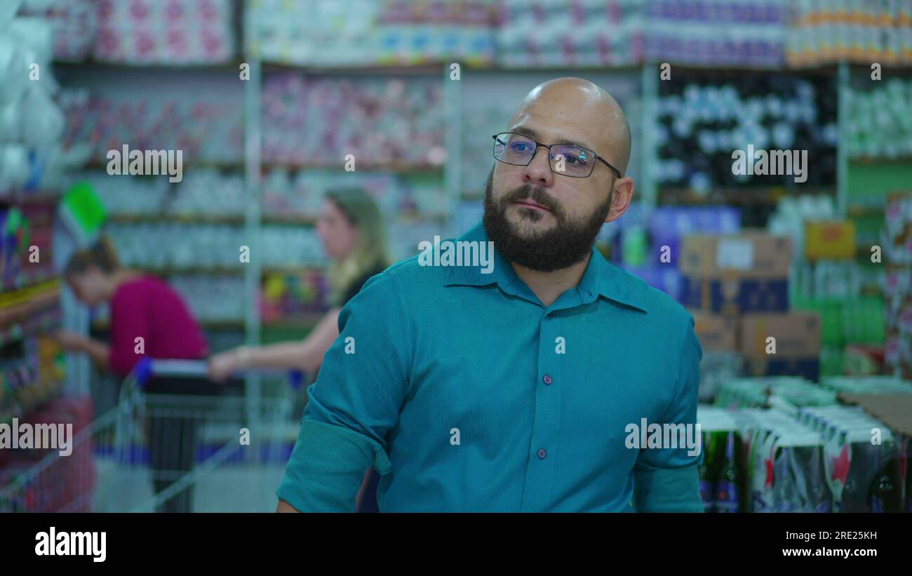 Consumer Scanning Items in Supermarket, Illustrating Modern Shopping ...