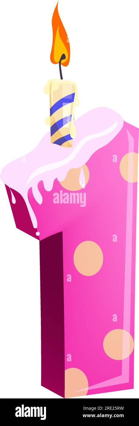 Number one candle illustration Stock Vector Image & Art - Alamy