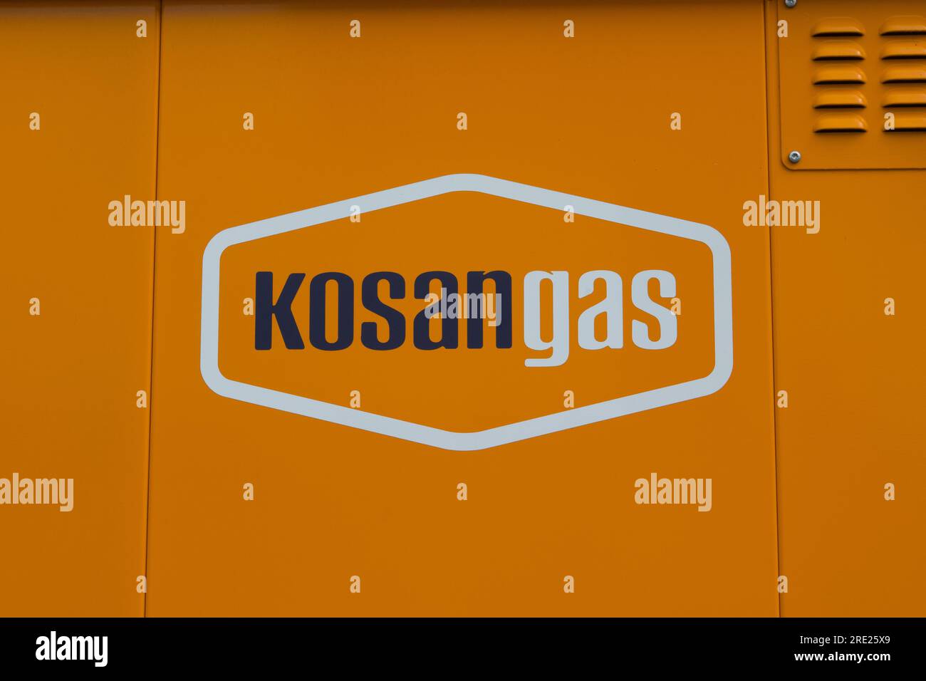 KosanGas Logo on brand relevant orange background Stock Photo - Alamy