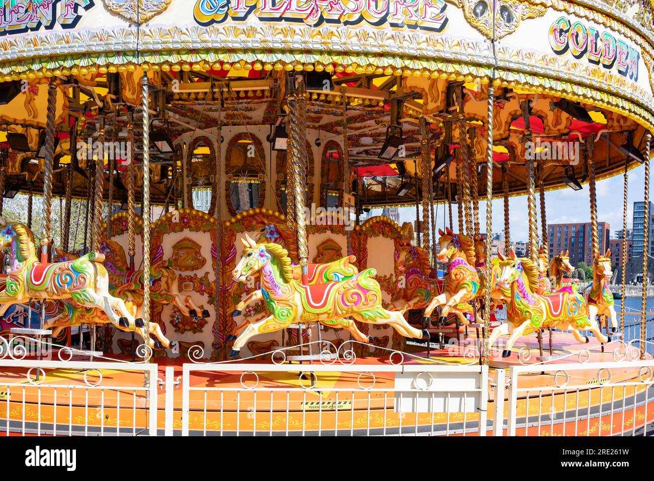 Liverpool, united kingdom May, 16, 2023 Carousel in Liverpool, England ...